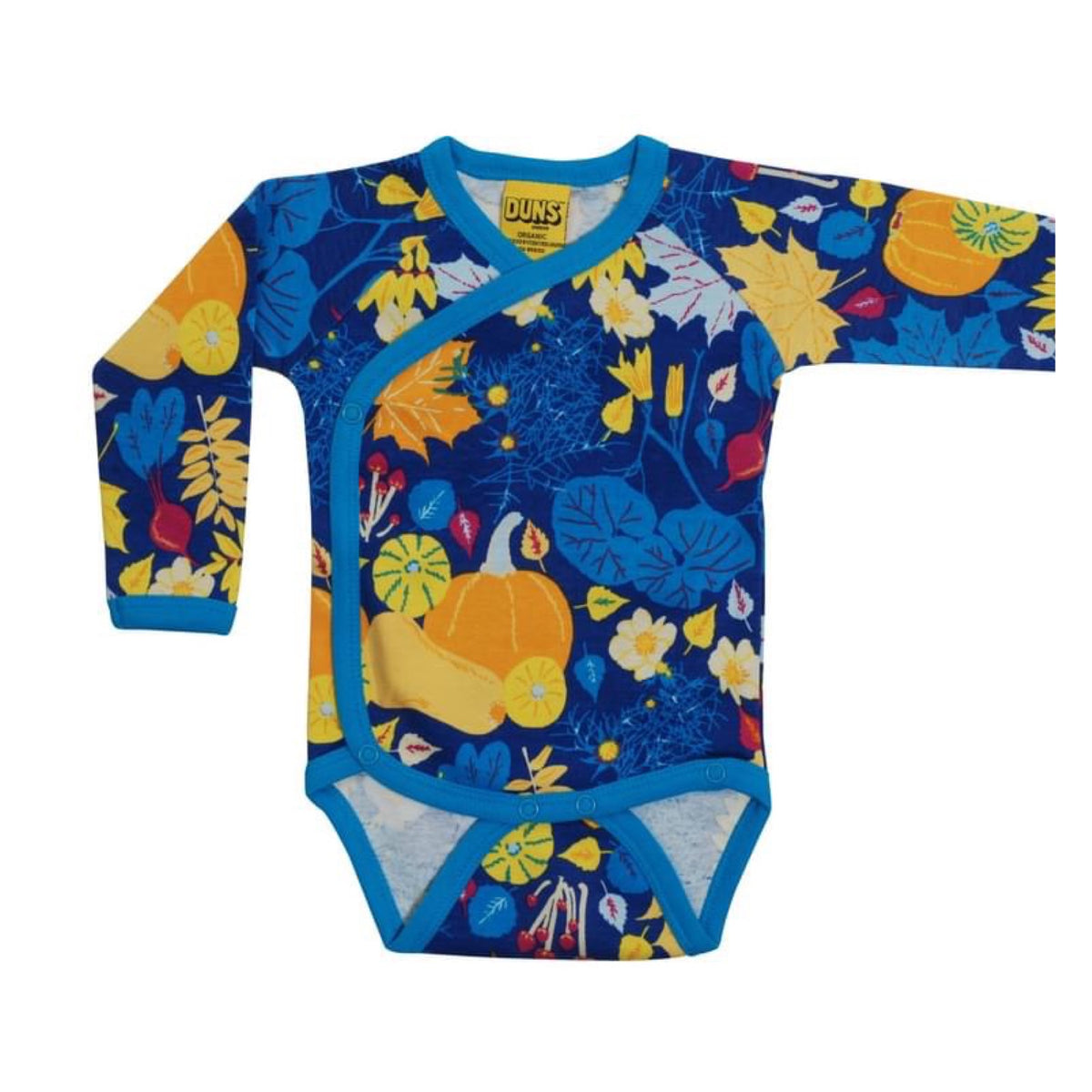 DUNS Sweden Kimono Body LS Fall Flowers Blue — Little Tiger Togs